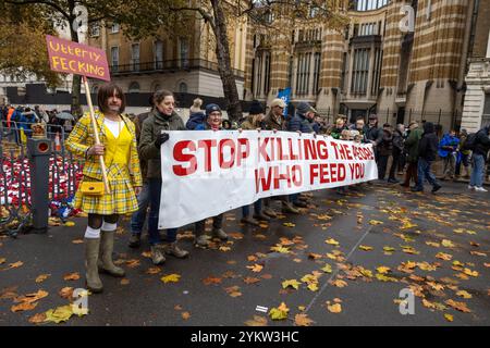 Farmers protest in Whitehall, London, over the changes to inheritance ...