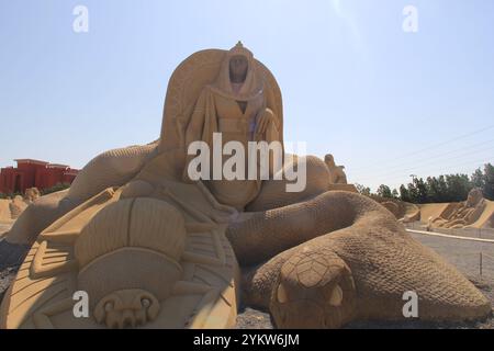 Sculptures made of sand for famous historical and ancient figures Stock ...