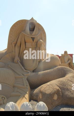 Sculptures made of sand for famous historical and ancient figures Stock ...