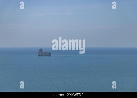 Tiny Islands Seen From Afar with Volcanic Mountains, Lush Vegetation ...