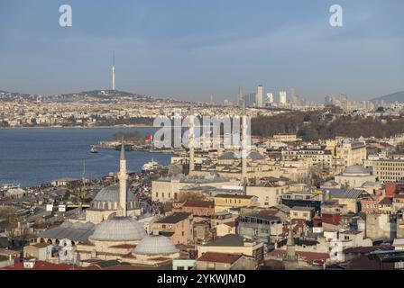 A picture of the Rustem Pasha Mosque and the New Mosque, with the Asian ...