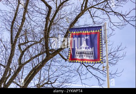 A picture of the flag of Bran Castle Stock Photo - Alamy