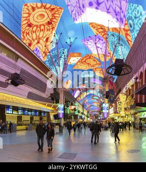 A picture of the colorful Fremont Street Experience Stock Photo - Alamy