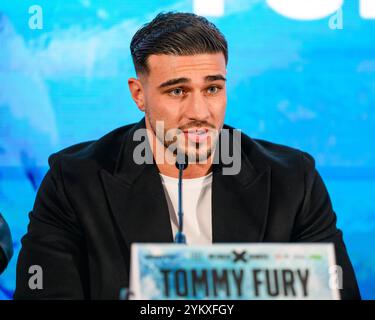Tommy Fury during the press conference at Glaziers Hall, London ...
