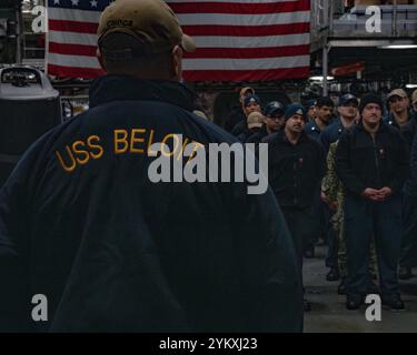 The crew of the USS Beloit (LCS 29) practices for the ship’s ...