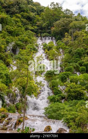 Tall waterfall in Xiaoqikong scenic spot, Libo County, Guizhou Province ...