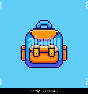 travel hiking backpack game pixel art vector illustration Stock Vector ...