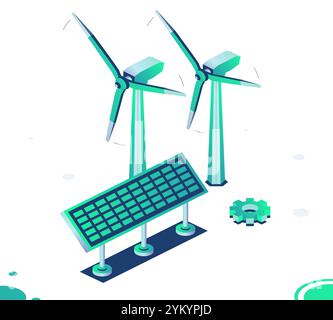 Solar panel, clean energy, power vector icon set, glossy web buttons ...