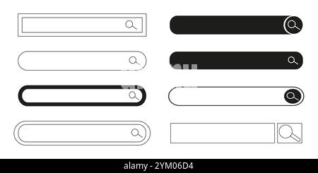 Search bar finder, modern frame text box, form with magnifier ...