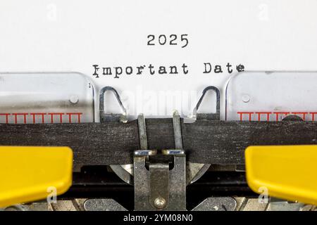 List Of important Days 2025 written on an old typewriter Stock Photo ...