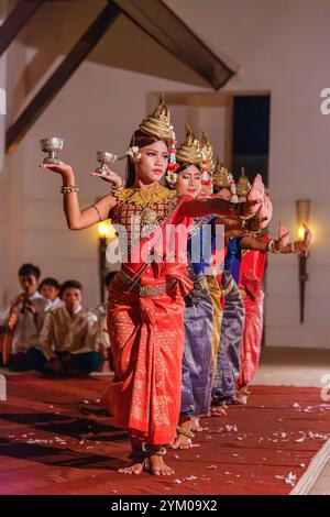 Performance of traditional Khmer dance performance in Cambodia Stock ...