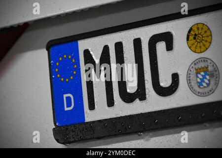 Hair, Deutschland. 20th Nov, 2024. MUC license plate for Munich ...