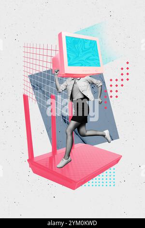 Business woman with monitor instead of head Stock Photo - Alamy