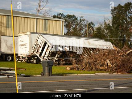 Property damage of tractor trailers caused by Hurricane Helene in ...