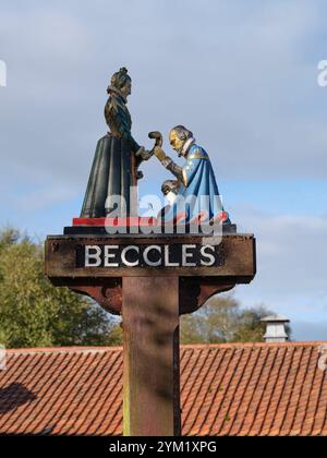 Beccles Town Sign Suffolk Stock Photo - Alamy