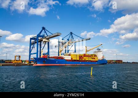 Loading cranes at CMP Copenhagem Malmo port on April 29, 2023 in ...