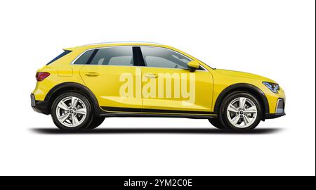 Audi A3 car side view isolated on white background Stock Photo - Alamy
