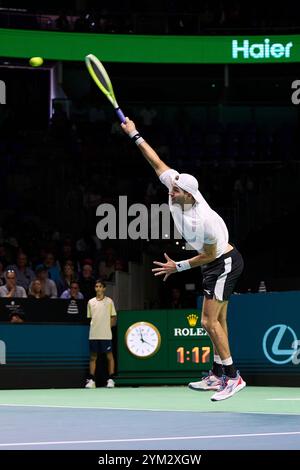 Jan-Lennard Struff during his match against Felix Auger-Aliassime on day four of the 2025 ...
