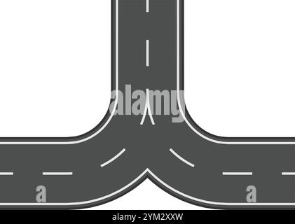 Y shaped highway splits into two routes. Symbolizing choice. White ...