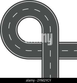 Winding road making a loop over a straight road, creating a visually ...
