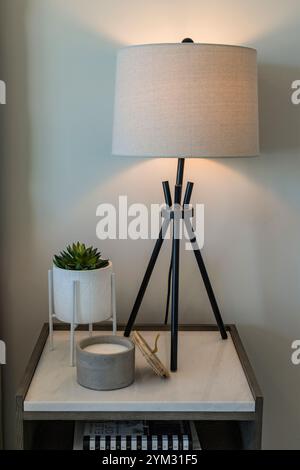 Interior of light bedroom with armchair and pink balloons for Valentine ...