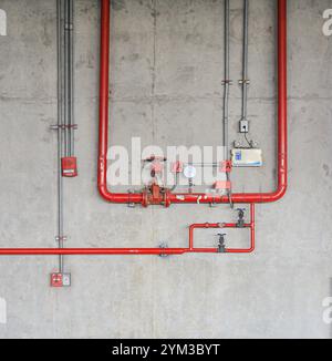 Steel Tube Fitting, Electricity and signal wire tubes attached on wall ...