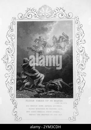 Illustration of Elisha Seeing the Prophet Elijah going up in a ...