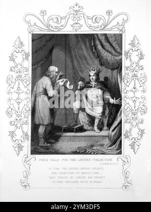 Steel Engraving of Joash the King of Judah - he was Crowned King at ...