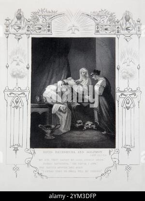 Steel Engraving of David, Bathsheba and Solomon - Bathsheba ...