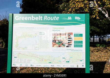 Greenbelt Route sign at Welland Canals Park in St. Catharines, Ontario ...