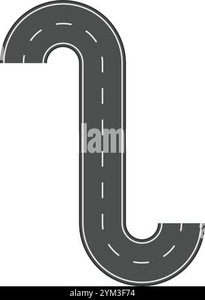 Winding road making two sharp turns creating an s shape with white ...