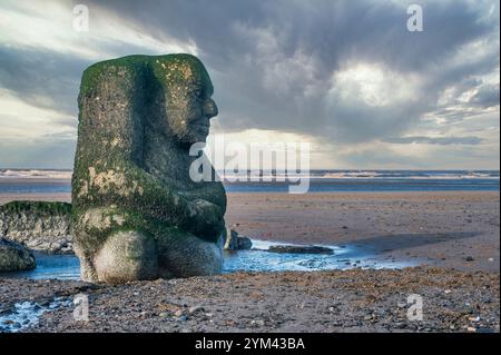 This artwork-sculpture is known as The Ogre located on Rossall Beach ...