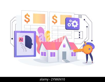 AI-Streamlined Property Management abstract concept vector illustration ...