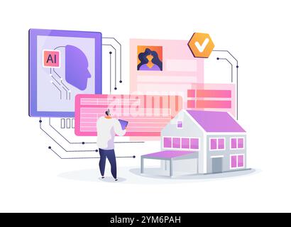 AI-Powered Tenant Screening abstract concept vector illustration Stock ...