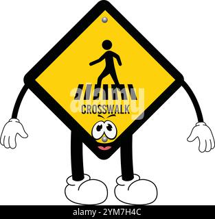 Crosswalk sign with a man icon on a white background Stock Vector Image ...