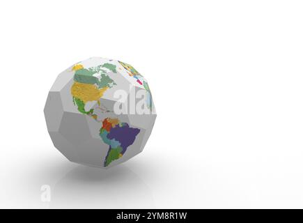 World map of the cube Stock Photo - Alamy