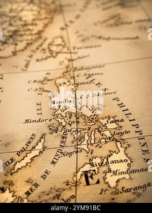 Old Map of the Philippines, South Asia. Luzon and Palawan, six years of ...