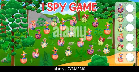 Dinosaur I spy game for kids. Searching and counting prehistoric ...
