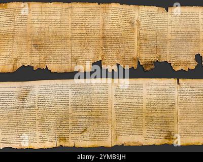 7441. PART OF THE ISAIAH SCROLL, THE LONGEST AND OLDEST (C. 100 B.C ...