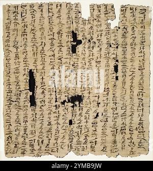 Hieratic papyrus. Cursive writing system, used in Ancient Egypt ...