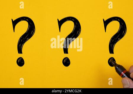 Question marks written on White Background Stock Photo - Alamy