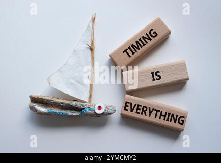 Timing is Everything symbol. Wooden blocks with words Timing is ...