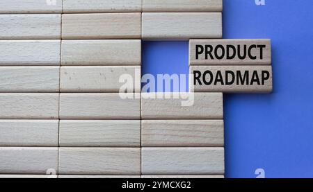 Product Roadmap symbol. Concept word Product Roadmap on wooden blocks ...