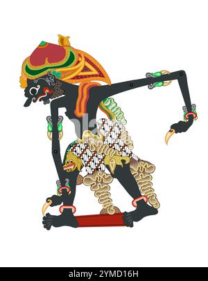 Bima wayang kulit puppet, Indonesian shadow puppet show, vector ...