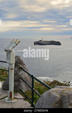 Mouro island light house, Santander, Cantabrian Sea, Cantabria, Spain ...