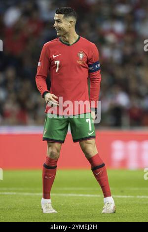 Football match, Captain Cristiano RONALDO CR7 Portugal in front of the ...