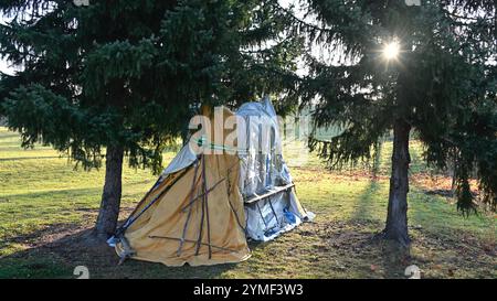 Toronto homeless encampment in a City park across from The Well on ...