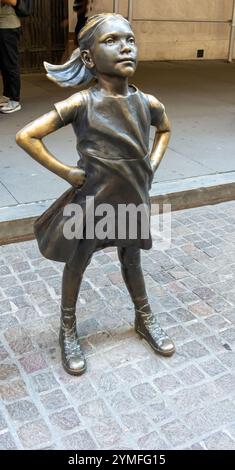 The "Fearless Girl" statue stands in front of the New York Stock ...