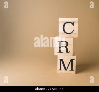 Wooden blocks with symbol of business relationship concept on blue ...