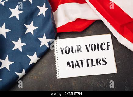 YOUR VOTE MATTERS text written on blue zig-zag stamp sign Stock Photo ...